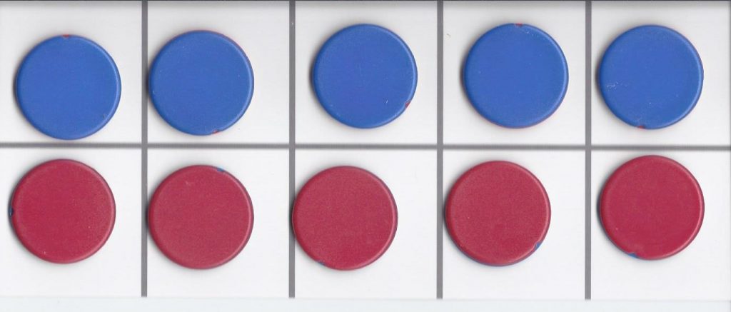 Counters - double-sided red and white plus frame - Partners in Education